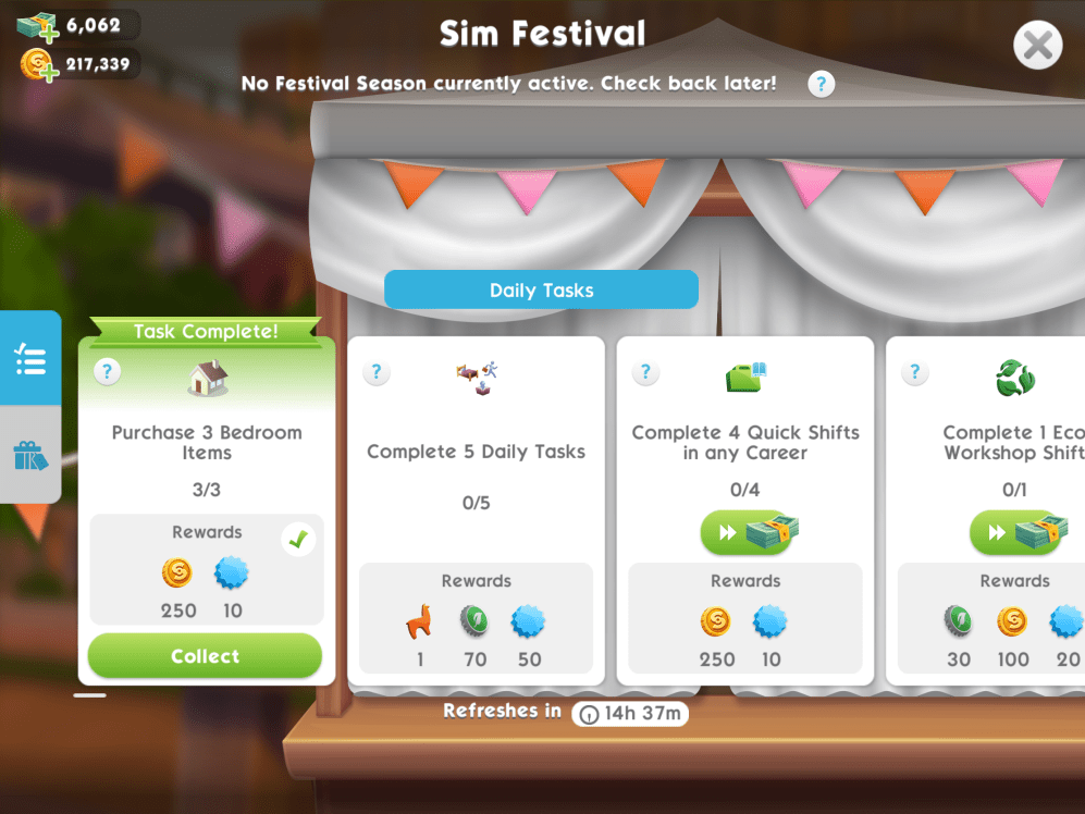 The Sims Mobile-Daily Tasks List – The Girl Who Games