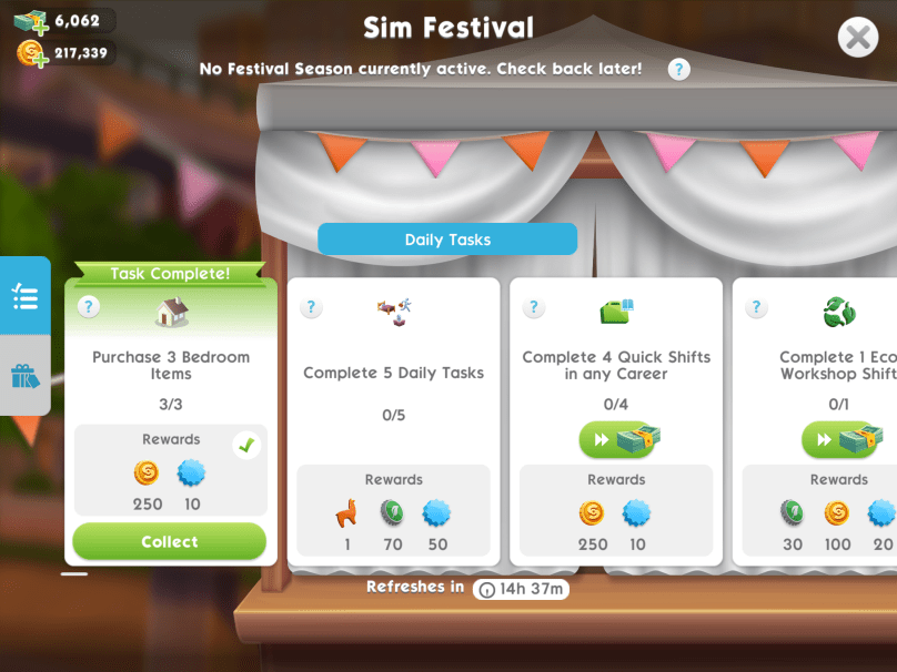The Sims Mobile-Daily Tasks List – The Girl Who Games