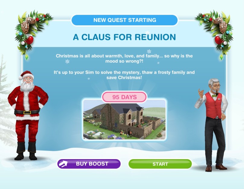 The Sims Freeplay- A Claus for Reunion Christmas 2024 Quest – The Girl ...